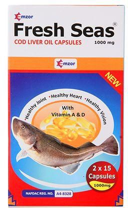 Emzor Fresh Seas Cod Liver Oil 1000Mg X 30 Softgels - Airmedng